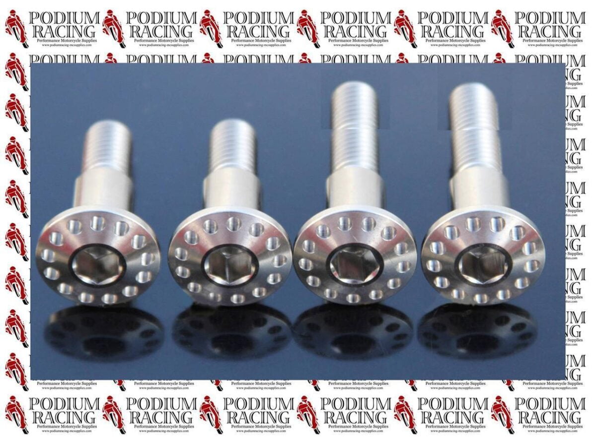 DUCATI MONSTER SILVER TITANIUM FOOT PEG FOOTPEG BOLTS S4R 1000 620 750 ...