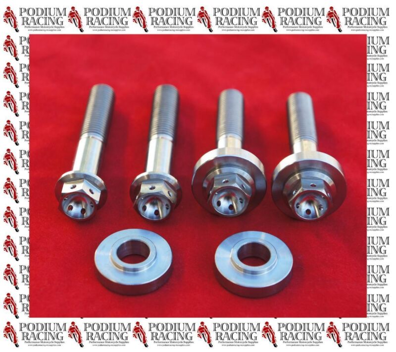 TITANIUM SILVER RADIAL CALIPER ADAPTER BOLTS AND SPACERS BREMBO ...